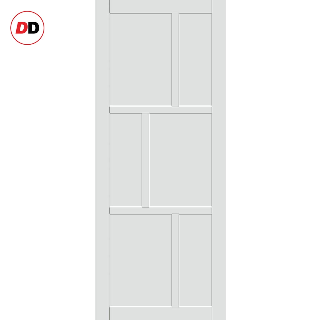 Top Mounted Black Sliding Track & Solid Wood Double Doors - Eco-Urban®
