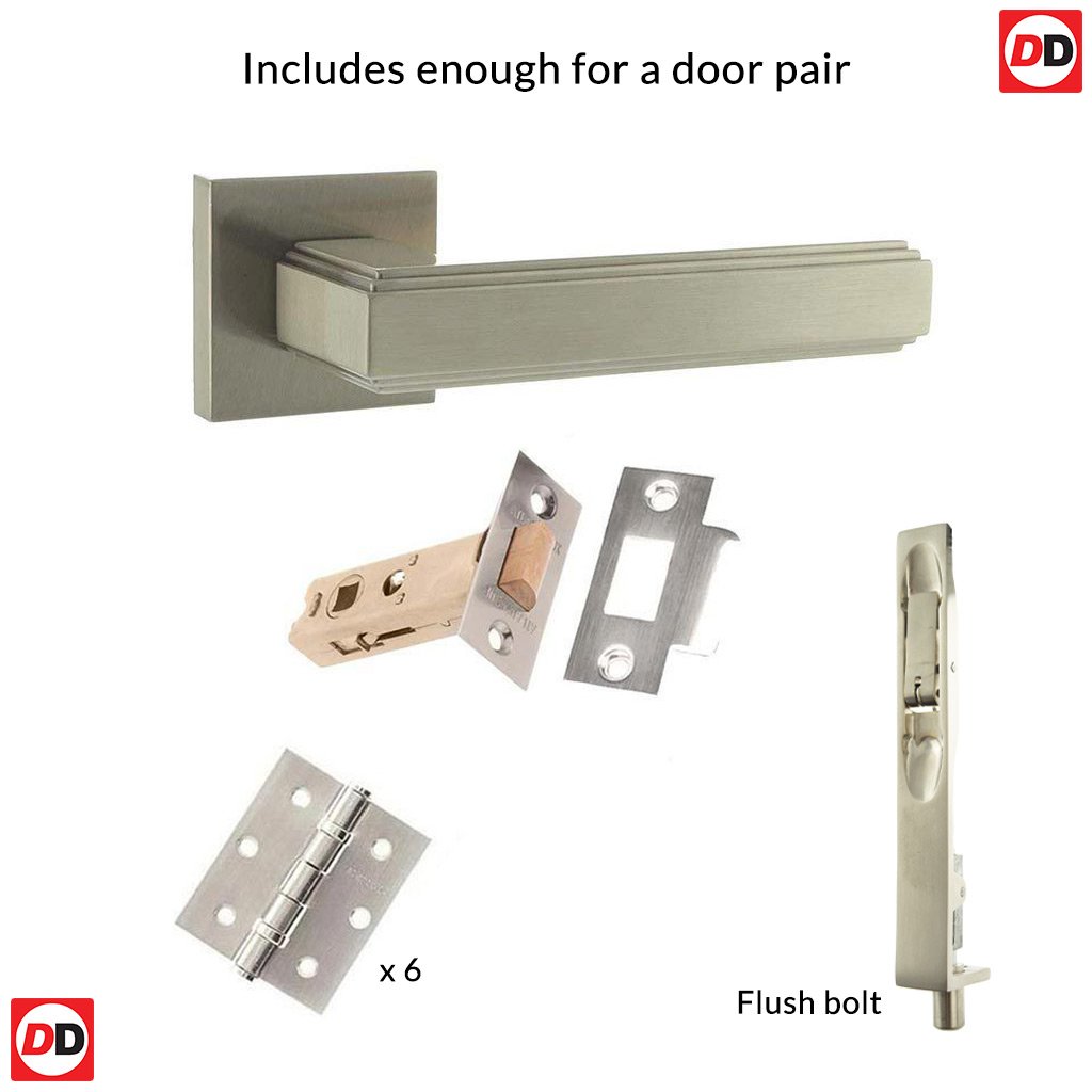 Rebated Double Door Pack Forme Alila Designer Lever on Minimal Square