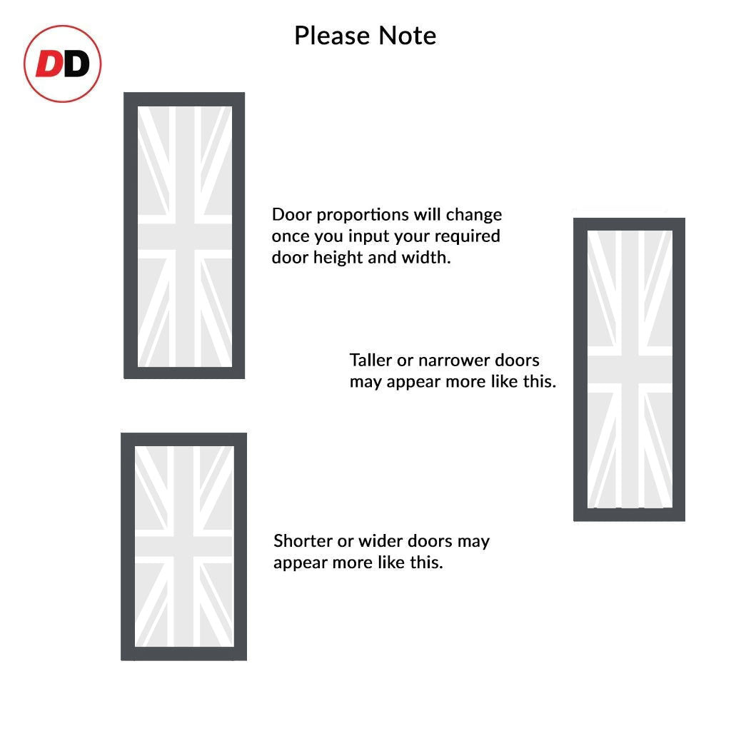 Artisan Solid Wood Internal Door Pair - Union Jack Flag 6mm Obscure Gl ...