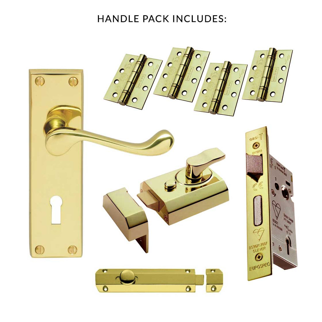 External DL54 Victorian Scroll Lever Stable Door Handle Pack - Brass F ...