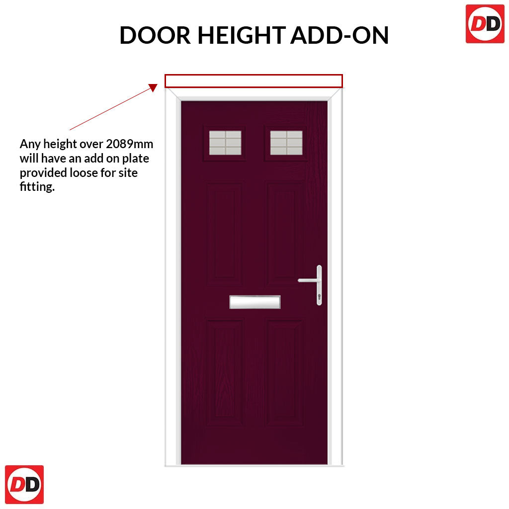 Premium Composite Front Door Set - Camarque 2 Linear Glass - Shown in