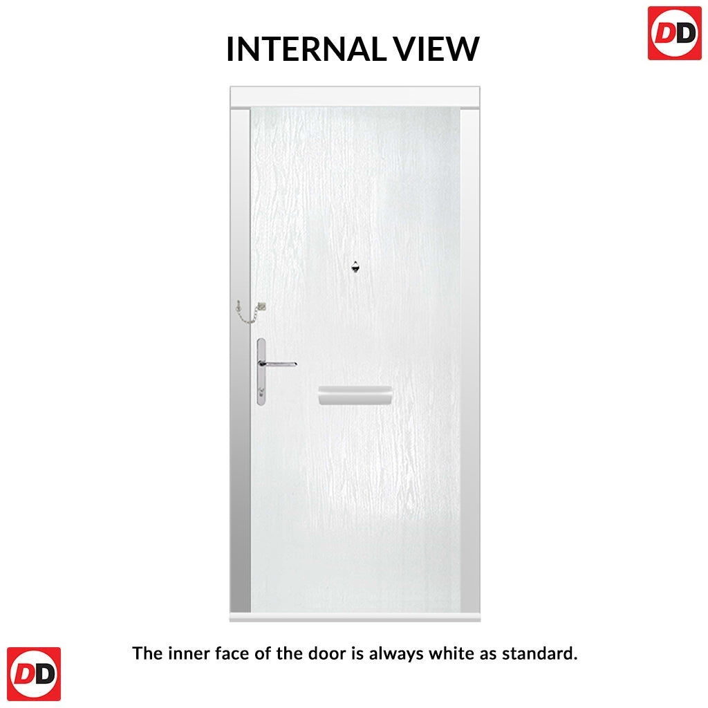 Composite Fire Front Door Set - Flush Solid - Shown in Black