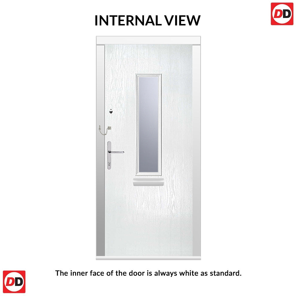 Composite Fire Front Door Set - Lotus 1 with Clear Glass - Shown in Wh