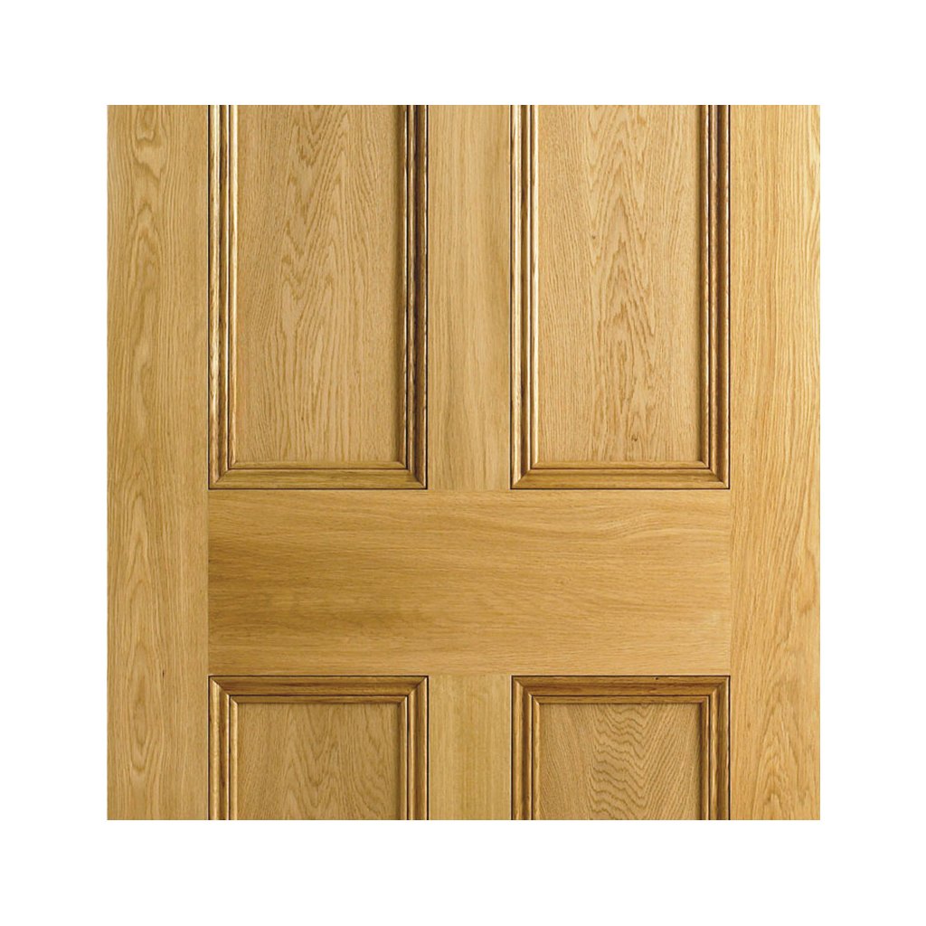 4 Panel Oak Fire Internal Door - Raised Mouldings - 30 Minute Fire Rat