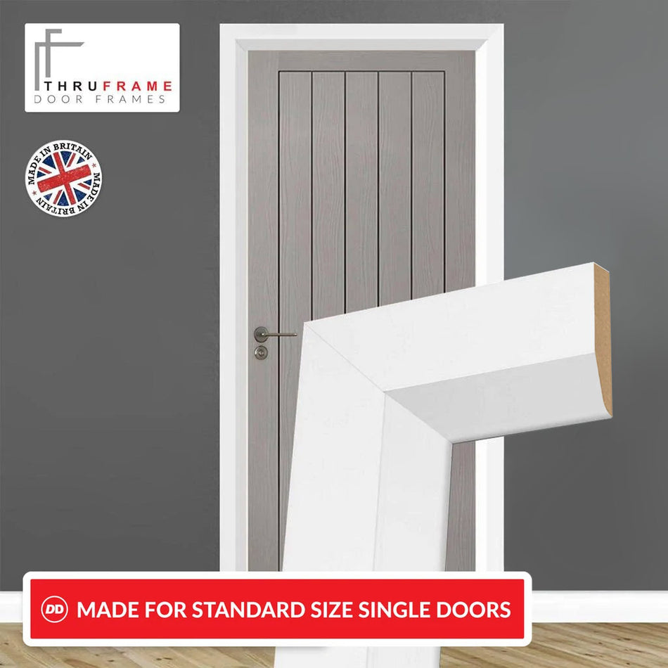 Made to Size Single Interior White Primed MDF Door Lining Frame and Mo ...