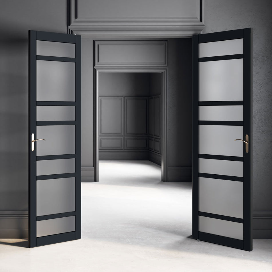 Eco-Urban Metropolitan 7 Pane Solid Wood Internal Door Pair UK Made DD ...