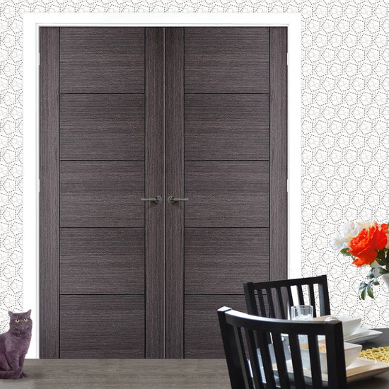Vancouver Ash Grey Internal Door Pair - Prefinished – Direct Doors