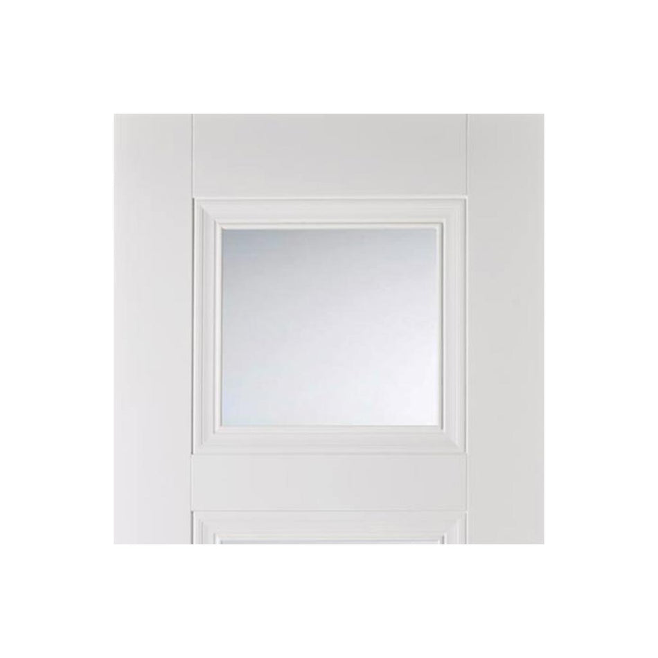 Amsterdam 3 Panel Internal Door Pair - Clear Glass - White Primed ...