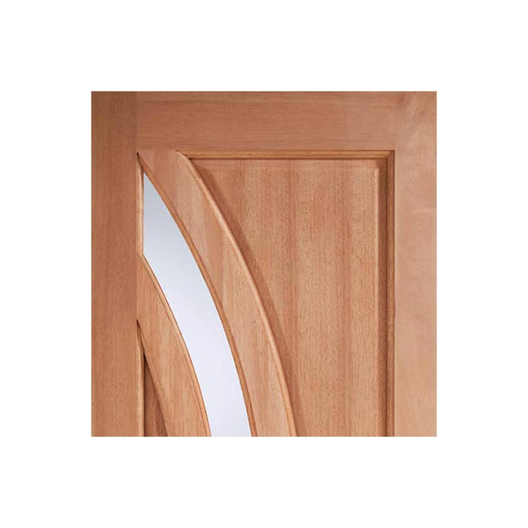 Harrow Hardwood Front Door - Frosted Toughened Double Glazing – Direct ...