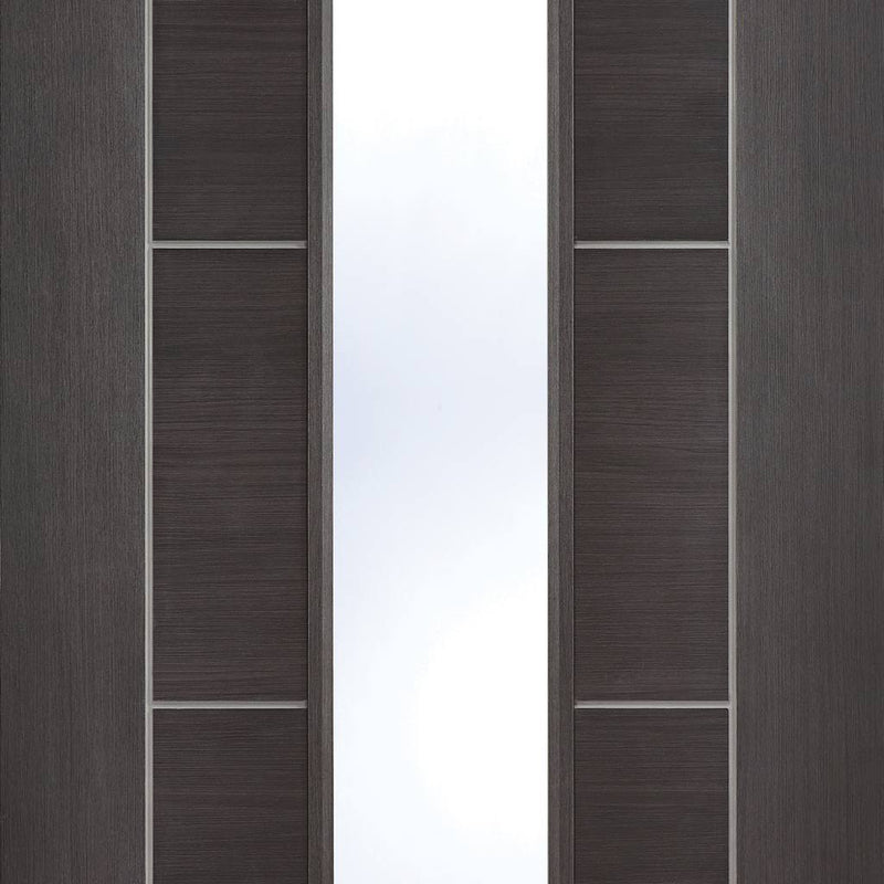 Laminate Vancouver Dark Grey Internal Door - Clear Glass - Prefinished ...
