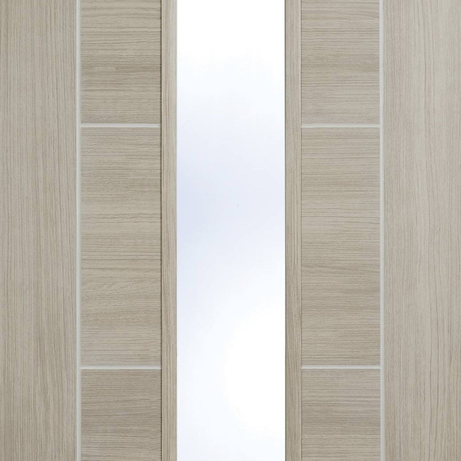 Laminate Vancouver Light Grey Internal Door Pair - Clear Glass - Prefi ...