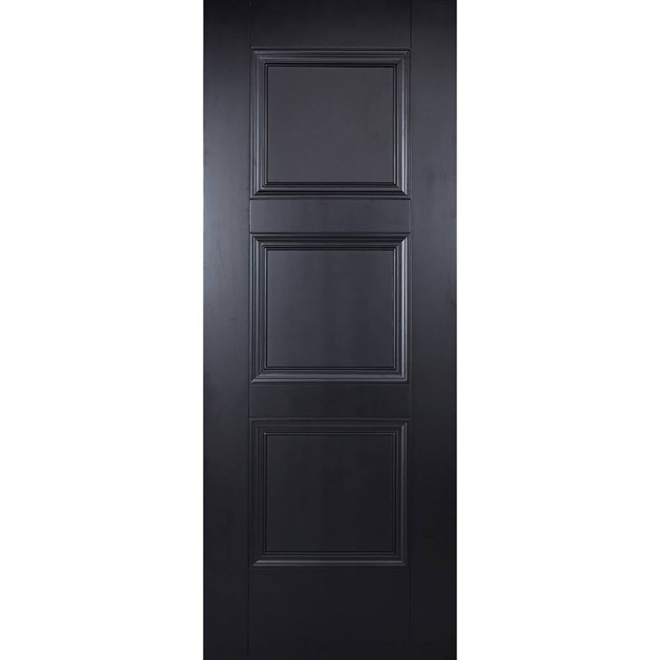 Amsterdam 3 Panel Black Primed Internal Door – Direct Doors