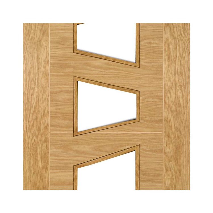 Seville 4LS Glazed Oak Internal Door Pair - Irregular Glass Panes - Pr ...