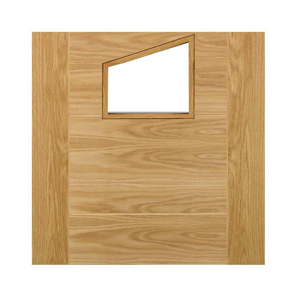 Seville 4LS Glazed Oak Internal Door Pair - Irregular Glass Panes - Pr