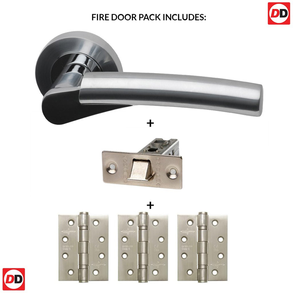 Neptune Door Handle Pack - Polished Chrome - Satin Nickel – Direct Doors