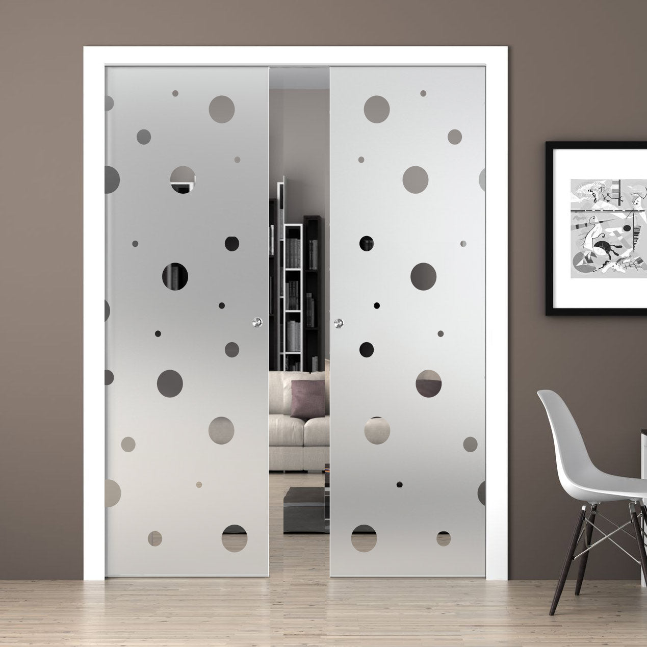 Polka Dot 8mm Obscure Glass - Clear Printed Design - Double Evokit Gla ...