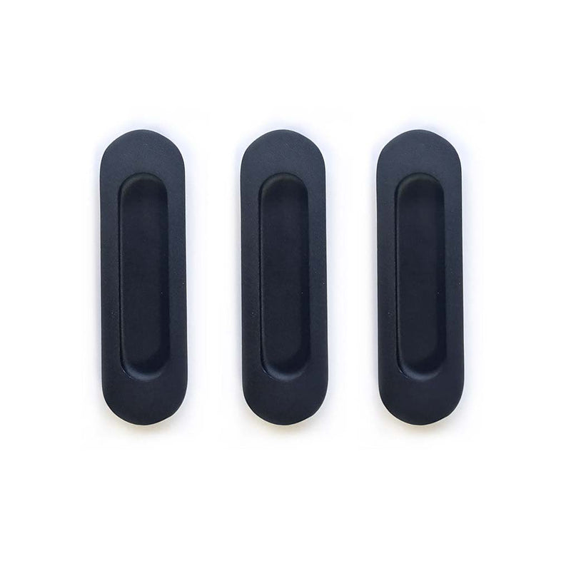 Pack of Three Burbank 120mm Sliding Door Oval Flush Pulls - Matt Black ...