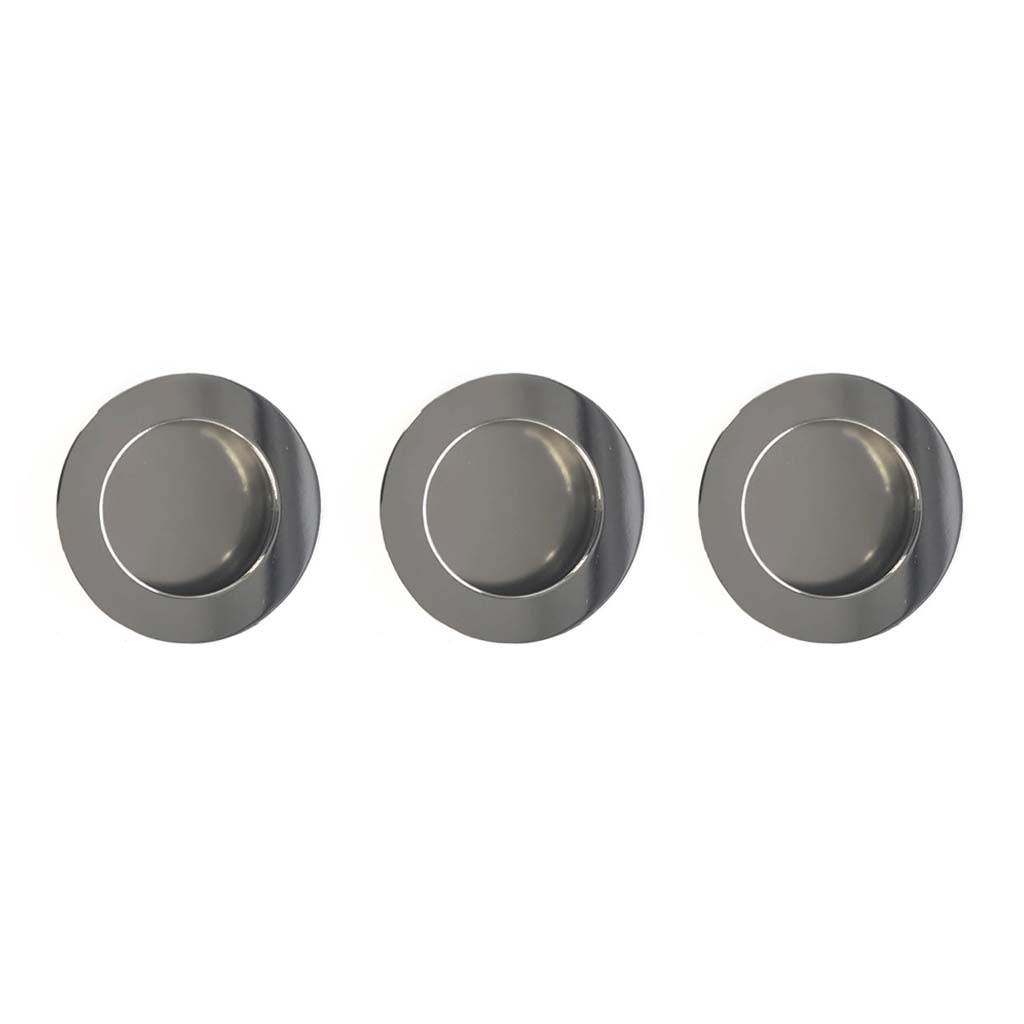 Pack of Three Anniston 50mm Sliding Door Round Flush Pulls - Polished