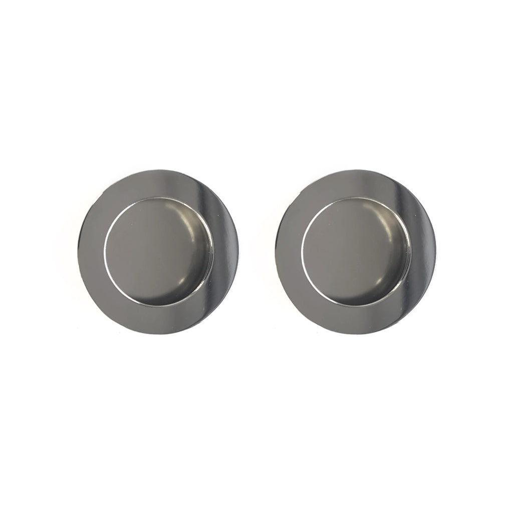 Four Pairs of Anniston 50mm Sliding Door Round Flush Pulls - Polished