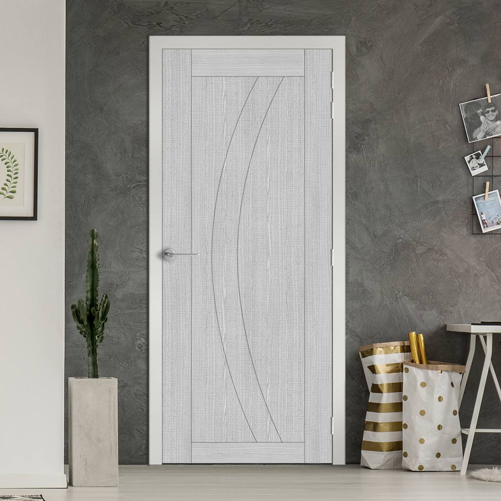 Ravello Light Grey Ash Fire Internal Door - 1/2 Hour Fire Rated - Pref
