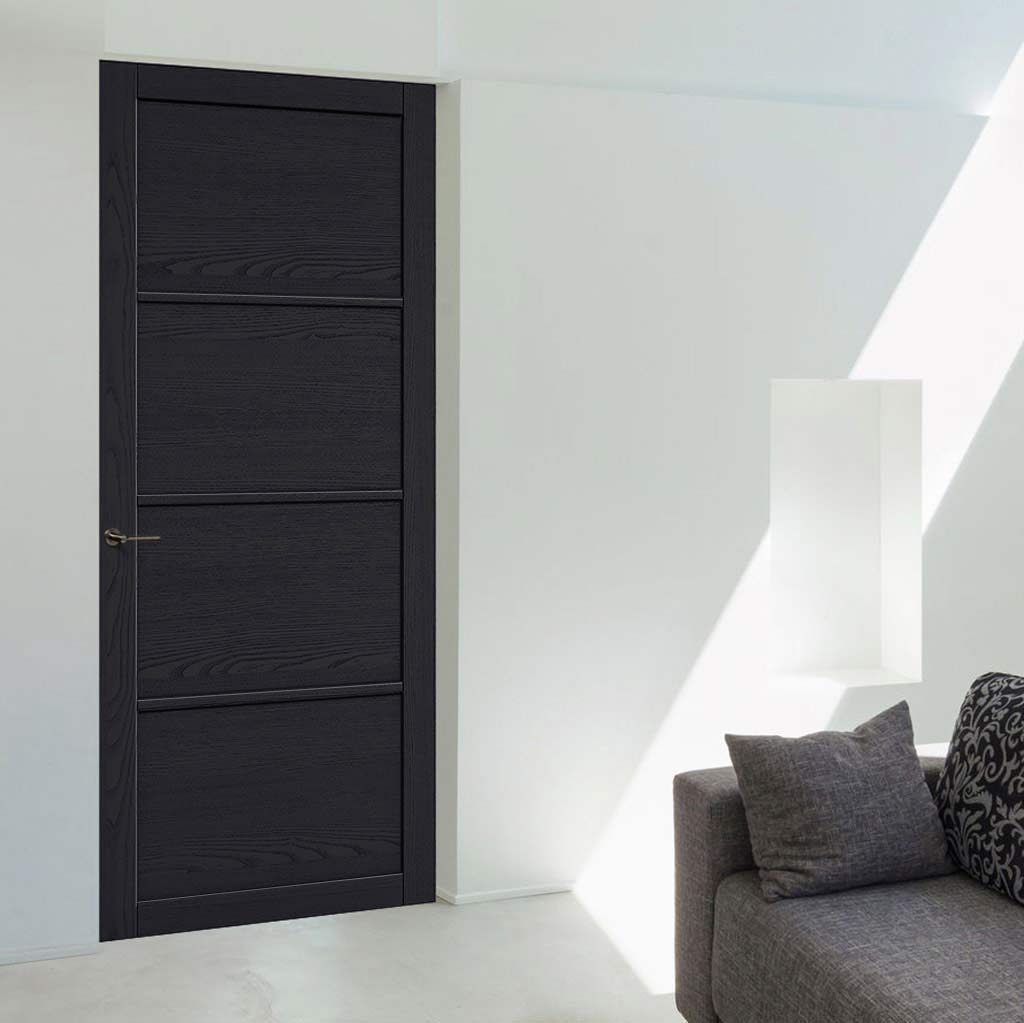 Soho 4 Panel Charcoal Internal Door - Prefinished