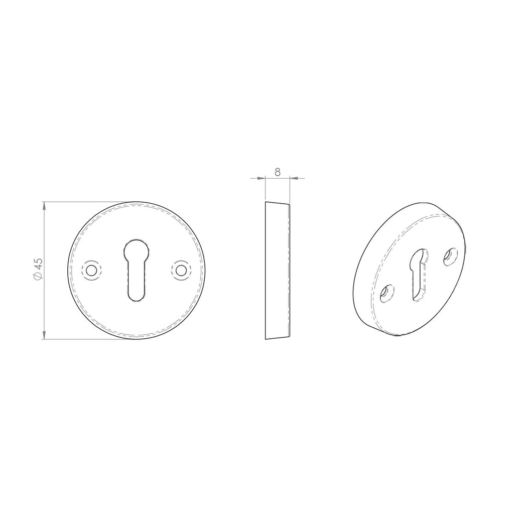 AA345 Open Escutcheon, Standard Profile