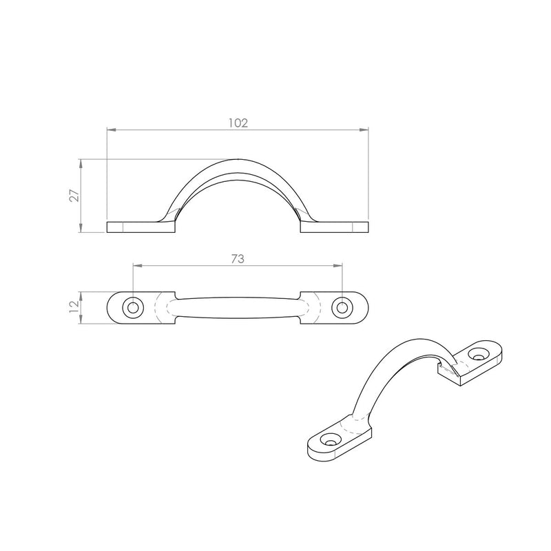 AA96 Sash Pull Handle 102MM - 3 Finishes – Direct Doors