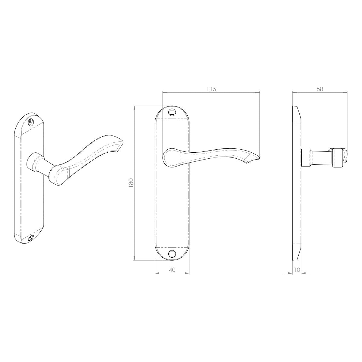 DL181 Andros Lever Latch Handles - 3 Finishes – Direct Doors