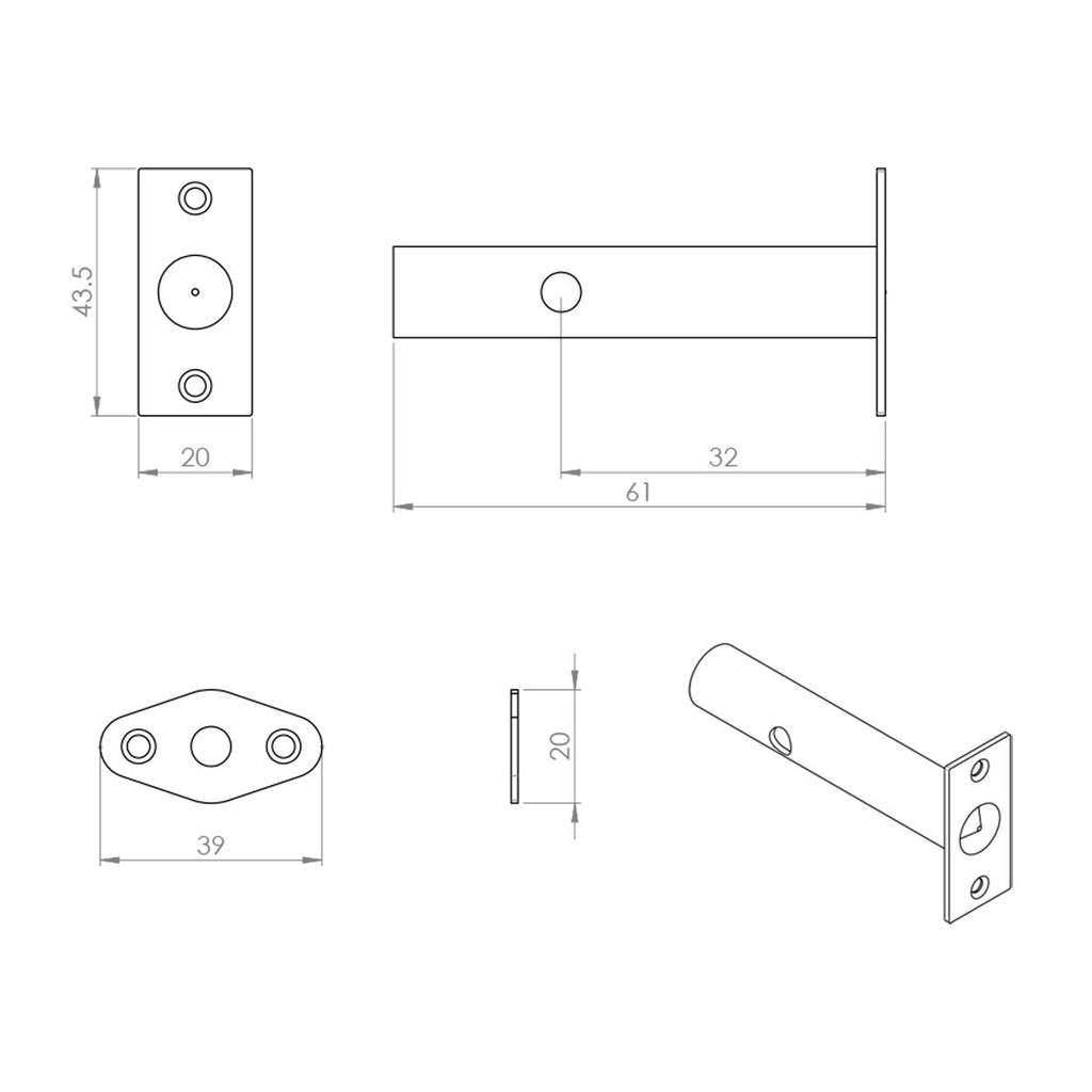 Eurospec DSB8225, Security Door Bolt & Key - Electro Brass Finish