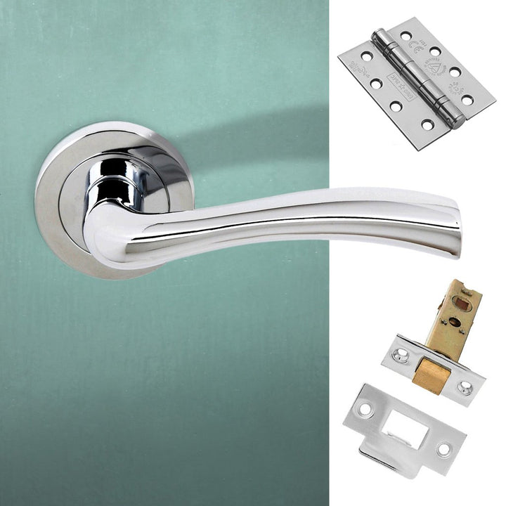 Texas Status Lever on Round Rose Polished Chrome Combo Handle Pack