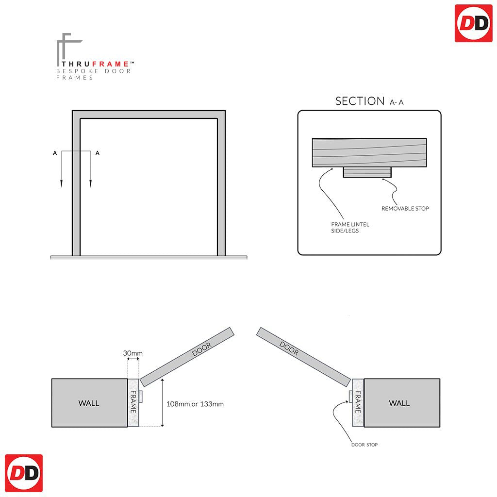 Oversize Thruframe Interior Bespoke Double Door Frames for Large Doors
