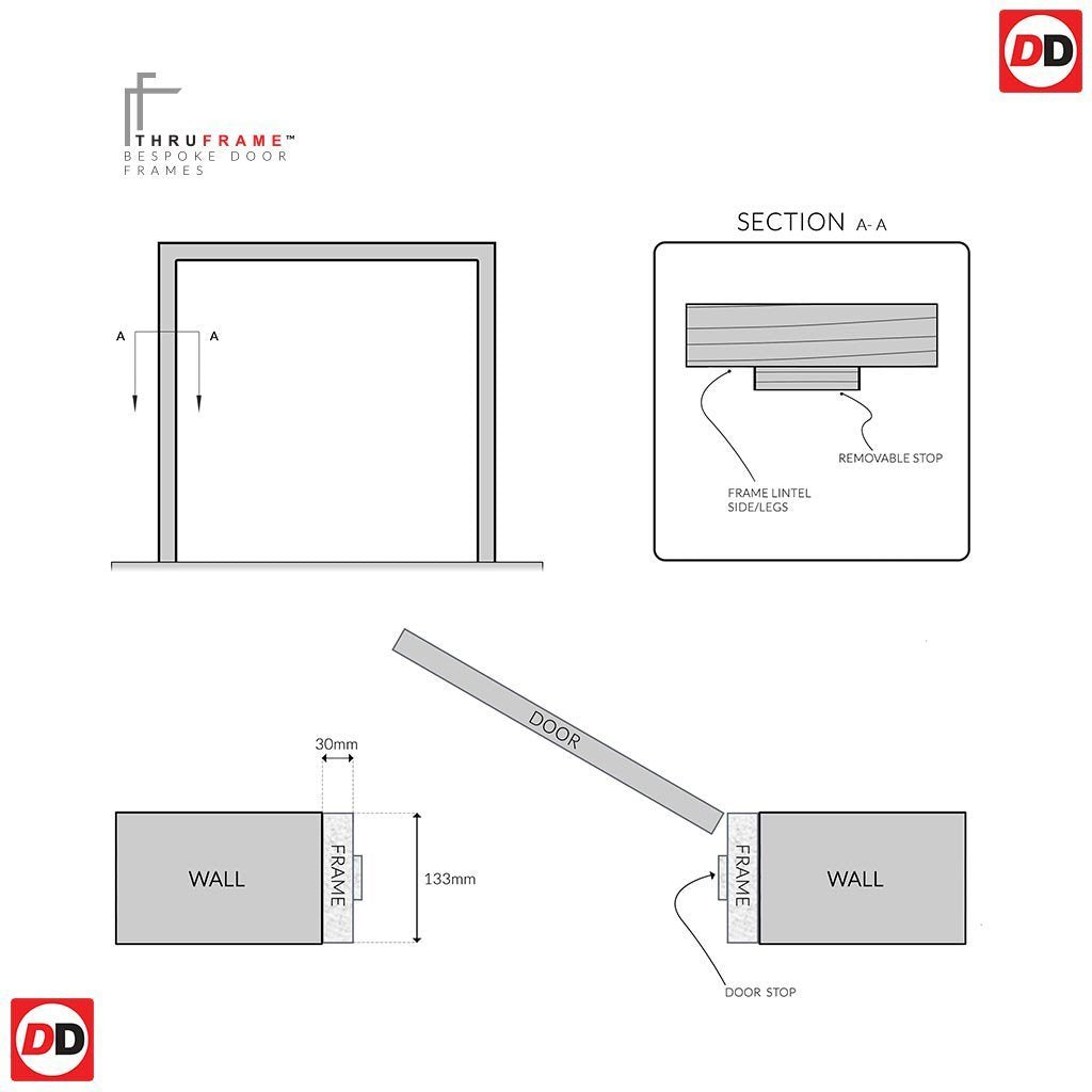 Made to Size Single Interior White Primed MDF Door Lining Frame and Mo