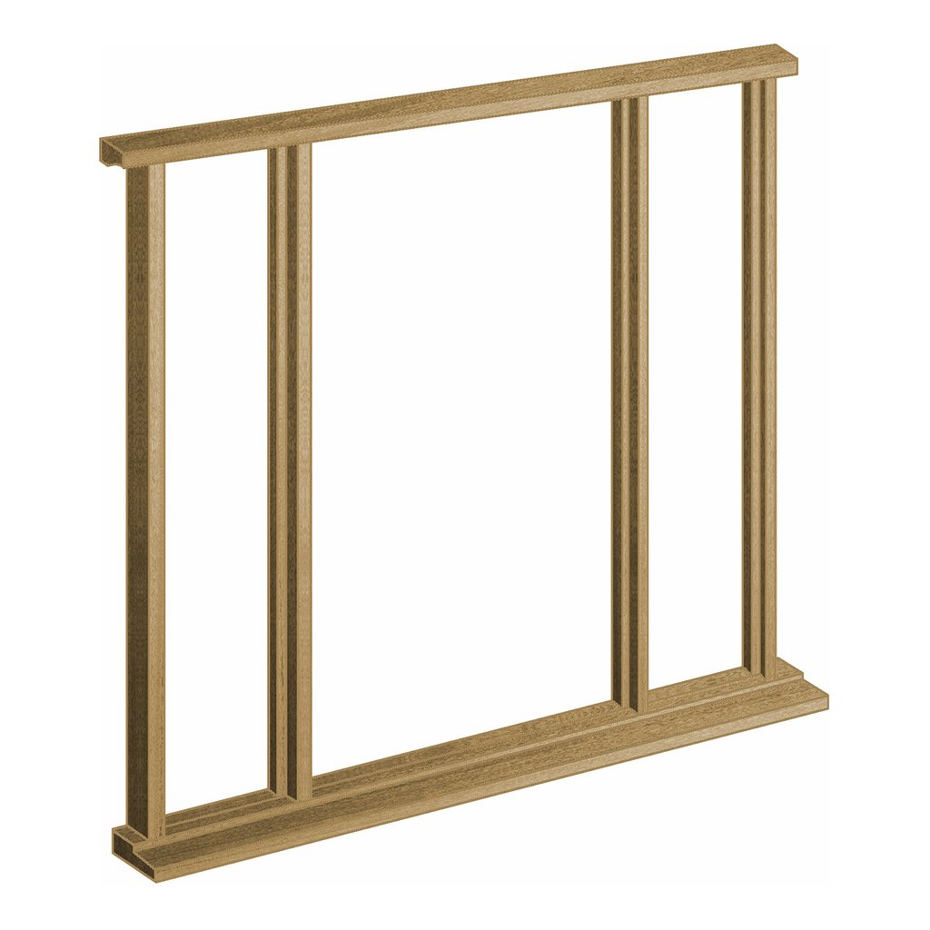 External LPD Universal Oak Door Frame - Shown with Twin Side Apertures
