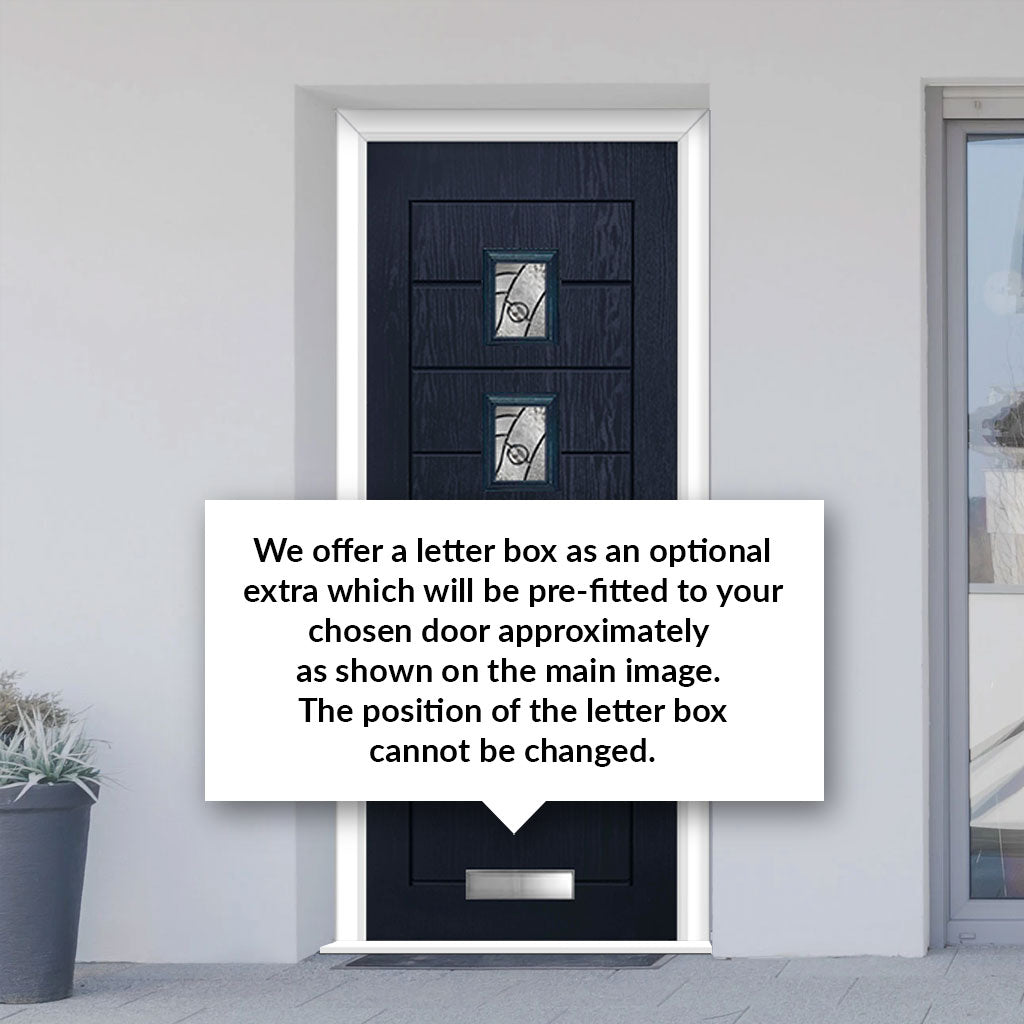 Aruba 3 Urban Style Composite Front Door Set with Central Abstract Gla