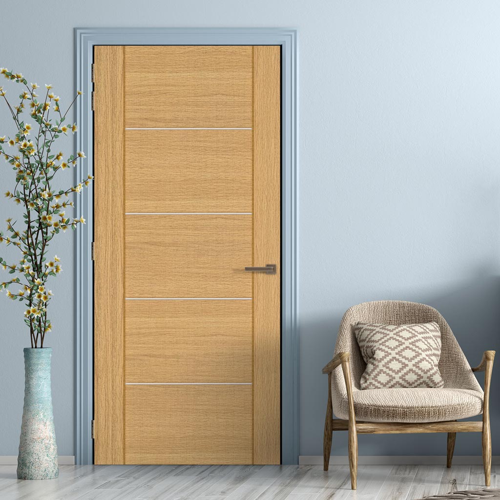 Valencia Flush Fire Oak Internal Door - 1/2 Hour Fire Rated - Prefinis ...